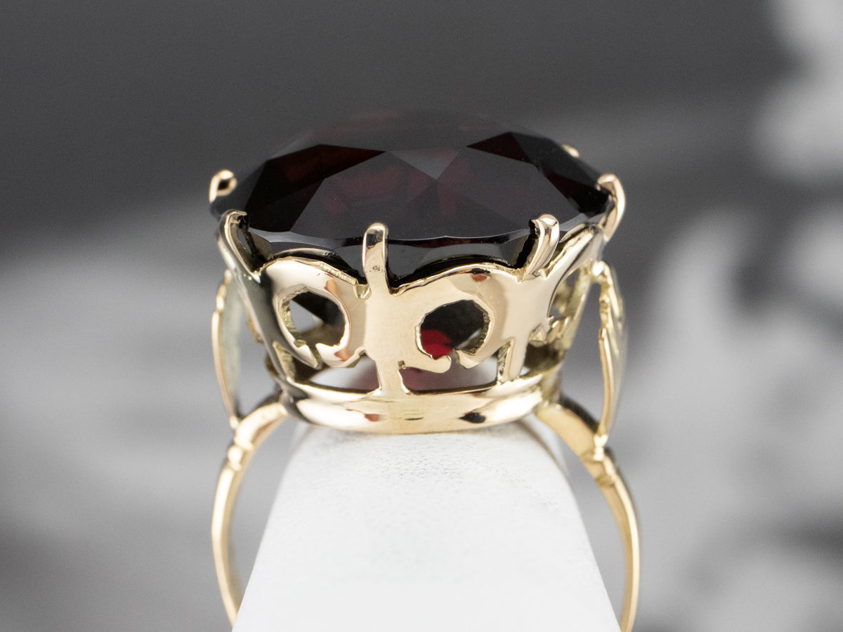 Round Pyrope Garnet Gold Cocktail Ring - Market Square Jewelers