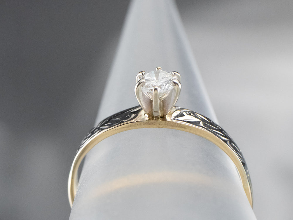 Botanical Diamond Solitaire Engagement Ring - Market Square Jewelers