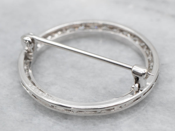 Vintage Platinum and Diamond Circle Pin - Market Square Jewelers
