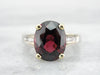 High End Garnet, Platinum and Diamond Ladies Cocktail Ring