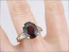 High End Garnet, Platinum and Diamond Ladies Cocktail Ring