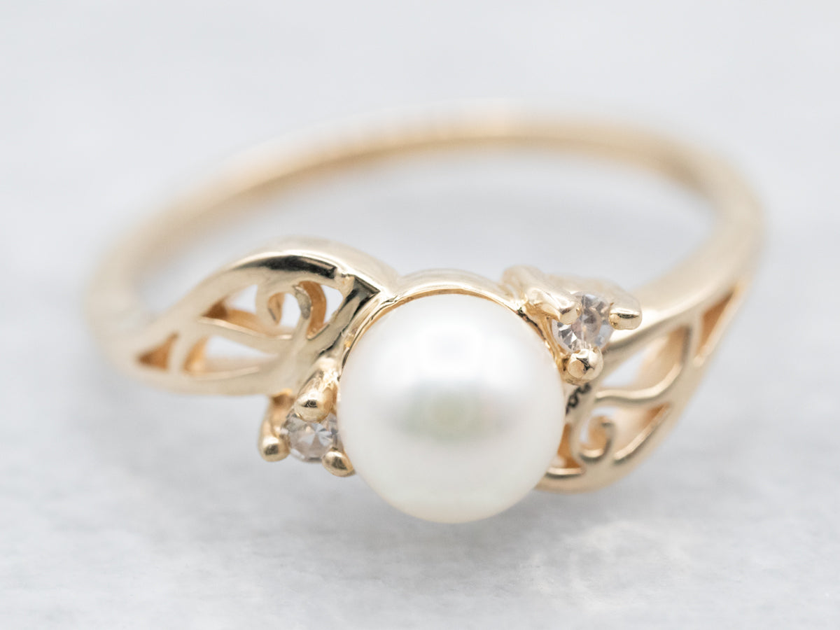 Pearl Wedding Rings With Diamonds