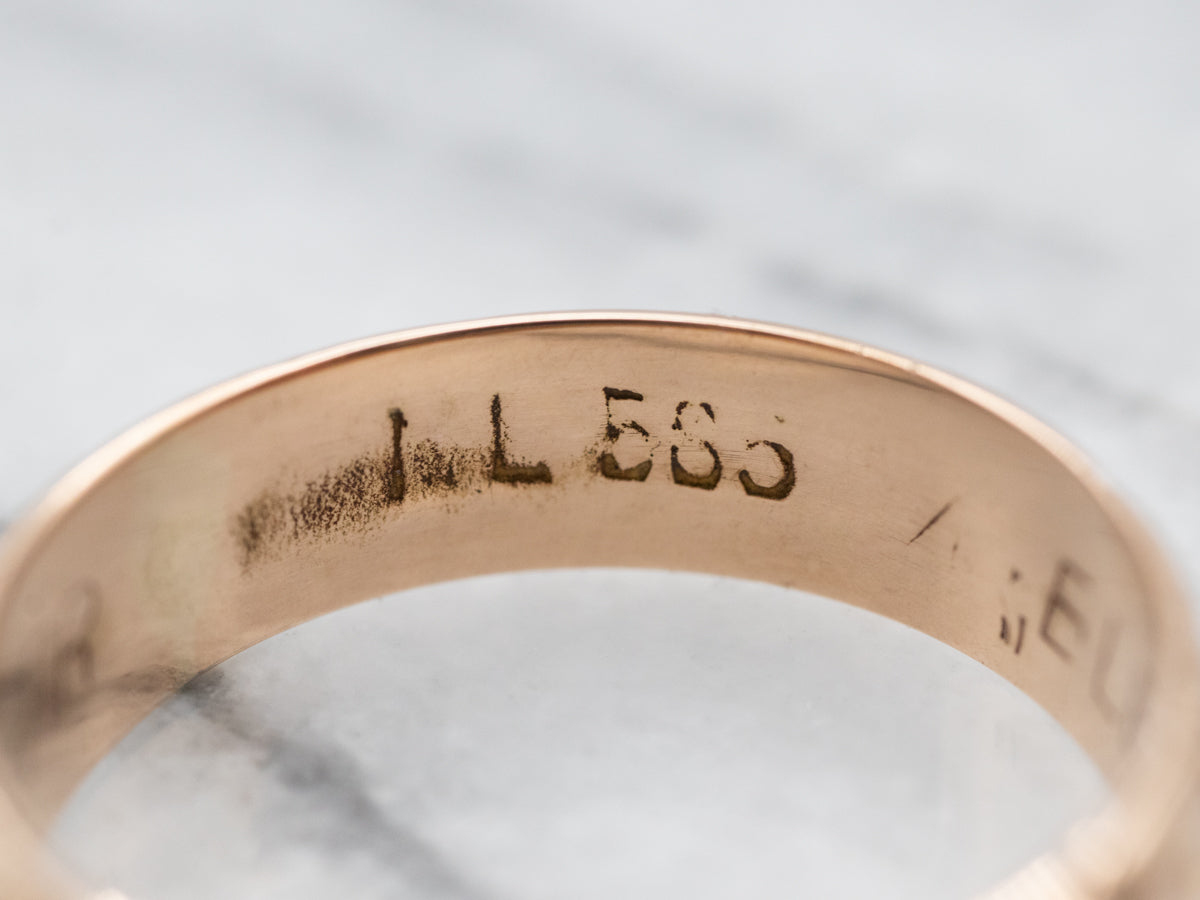 Scrolling Victorian Rose Gold Cigar Band - Market Square Jewelers