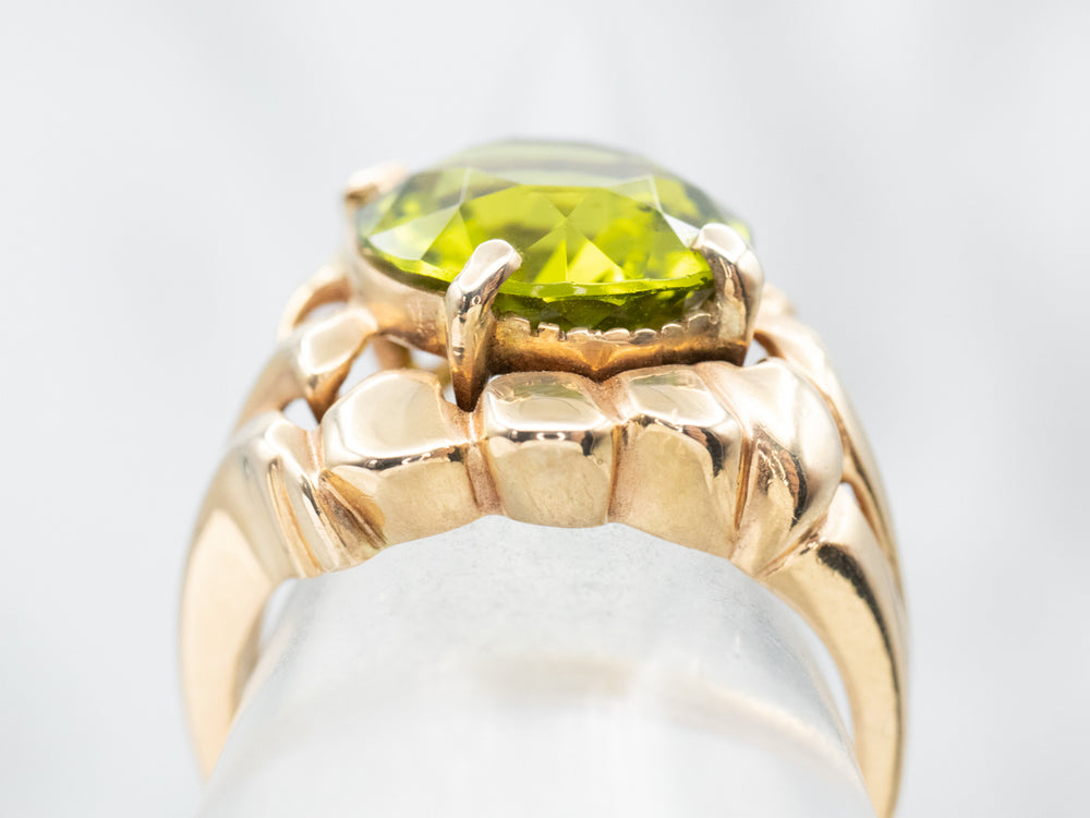 Rare Retro Era Two Piece Peridot Ring for Cocktail or as Wedding Set ...