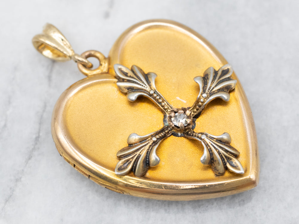 Vintage G Monogram Locket with Art Deco Styling