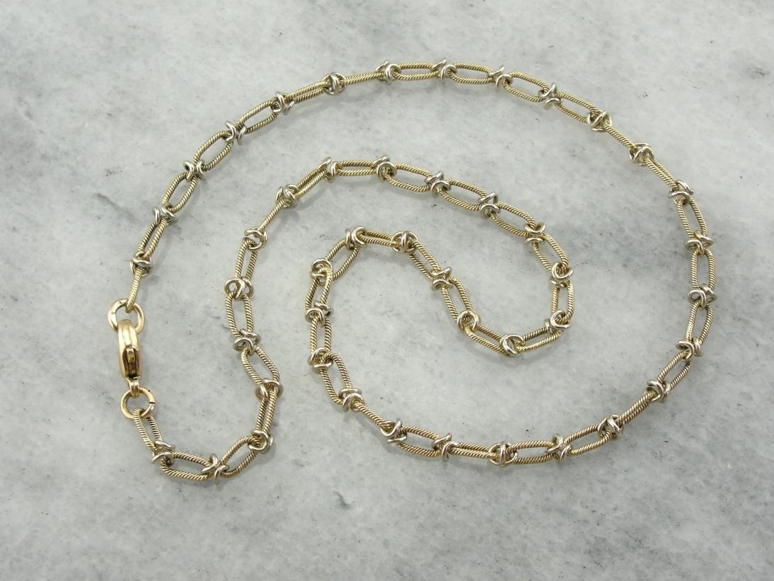 14K Gold Nautical Link Rope Chain - Market Square Jewelers