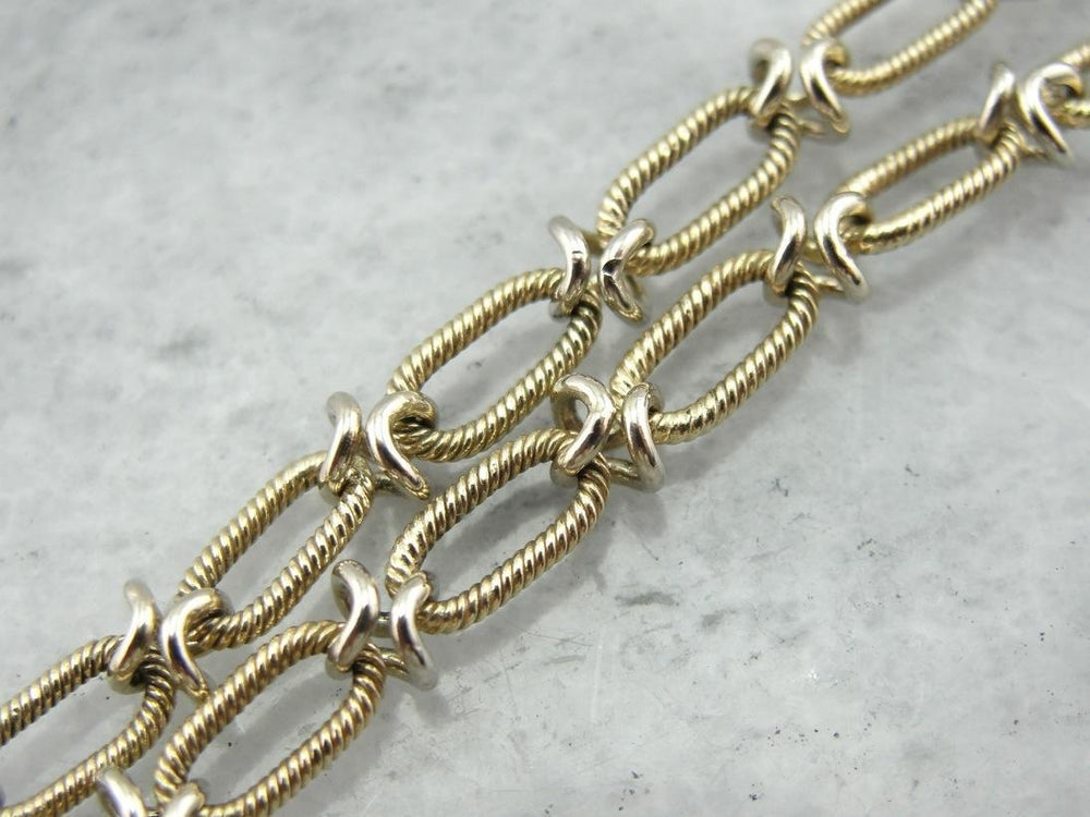 14K Gold Nautical Link Rope Chain - Market Square Jewelers