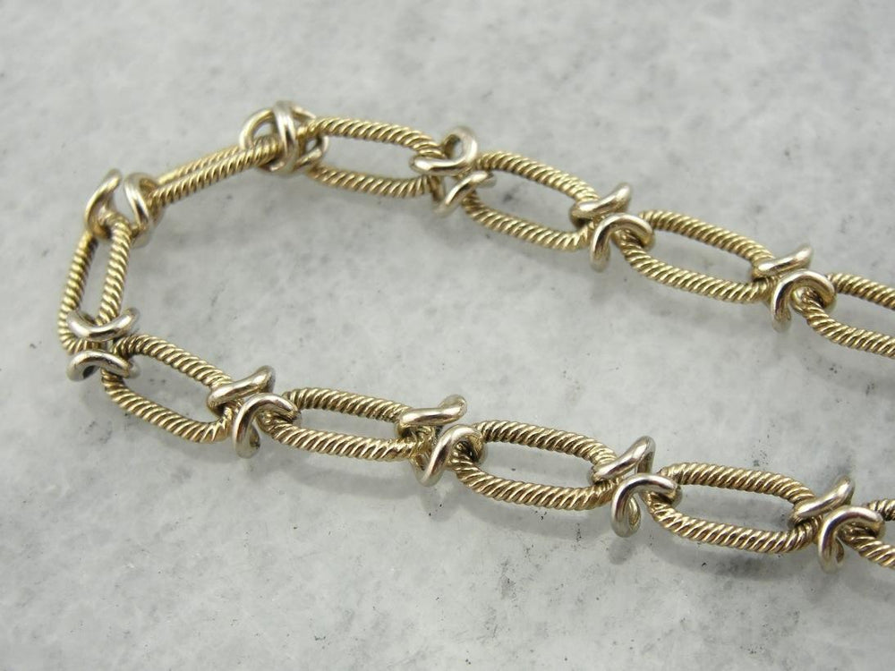 14K Gold Nautical Link Rope Chain - Market Square Jewelers