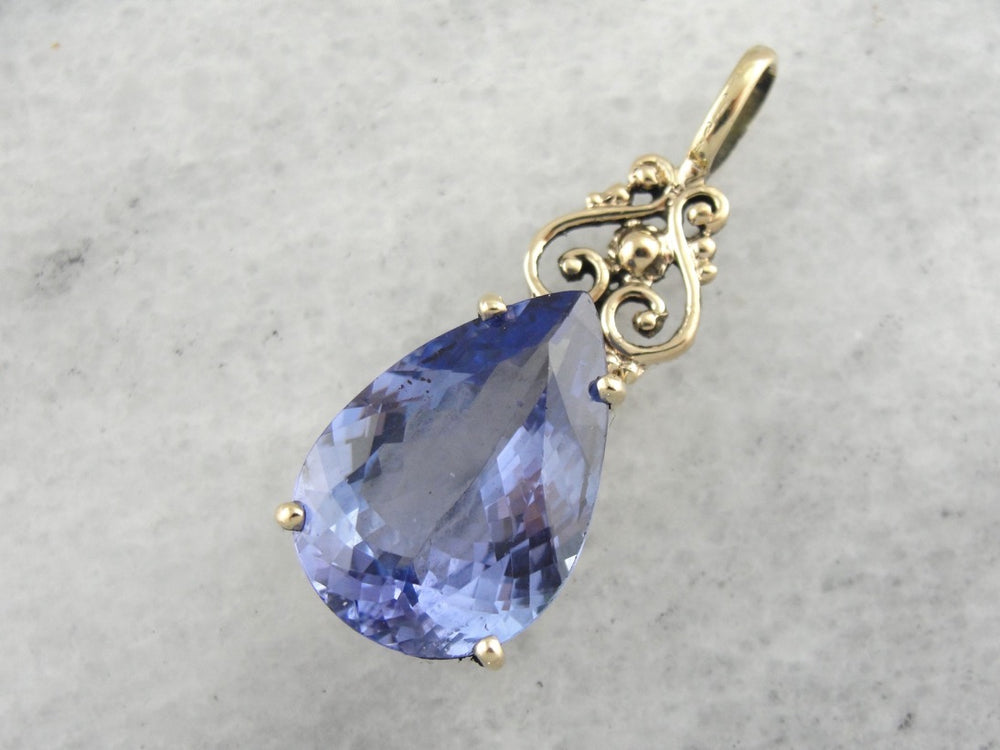 Stunning Tanzanite Pendant with Antique Victorian Accents - Market ...