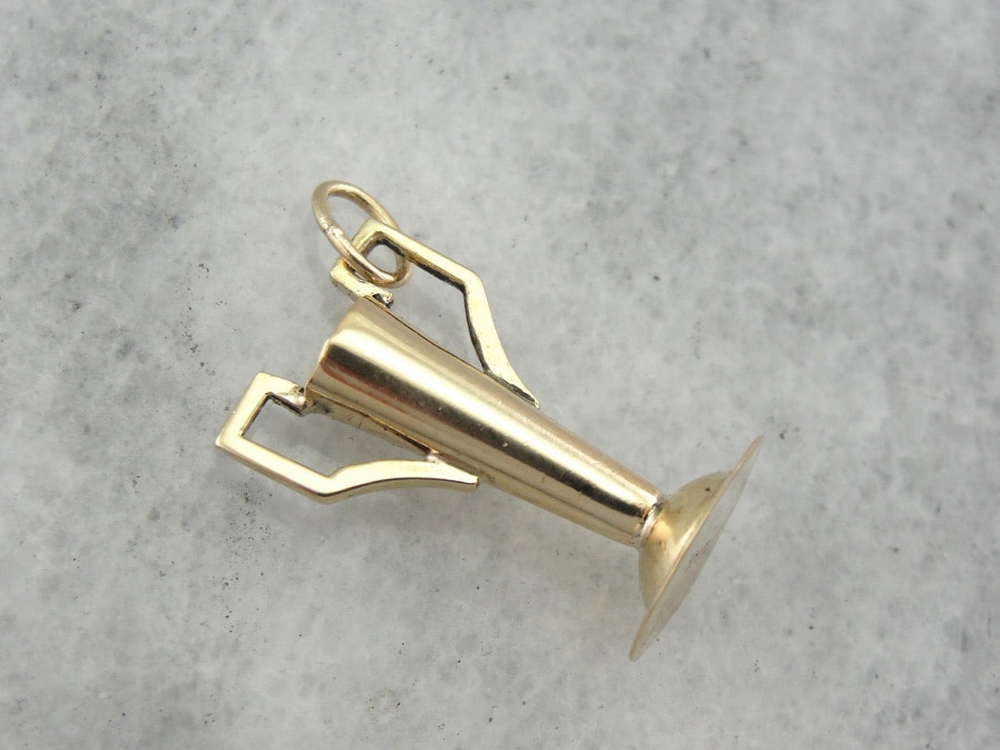 Championship Gold Cup Charm, We Are The Champions! - Market Square Jewelers