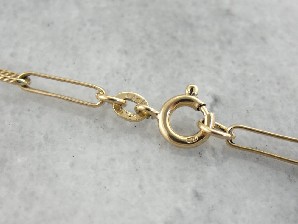 Long Yellow Gold Paperclip Chain - Market Square Jewelers