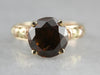 Brown Zircon in Vintage Tri Color Gold Ring