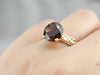 Brown Zircon in Vintage Tri Color Gold Ring