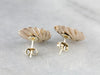 Retro Era Sapphire Scallop Shell Stud Earrings