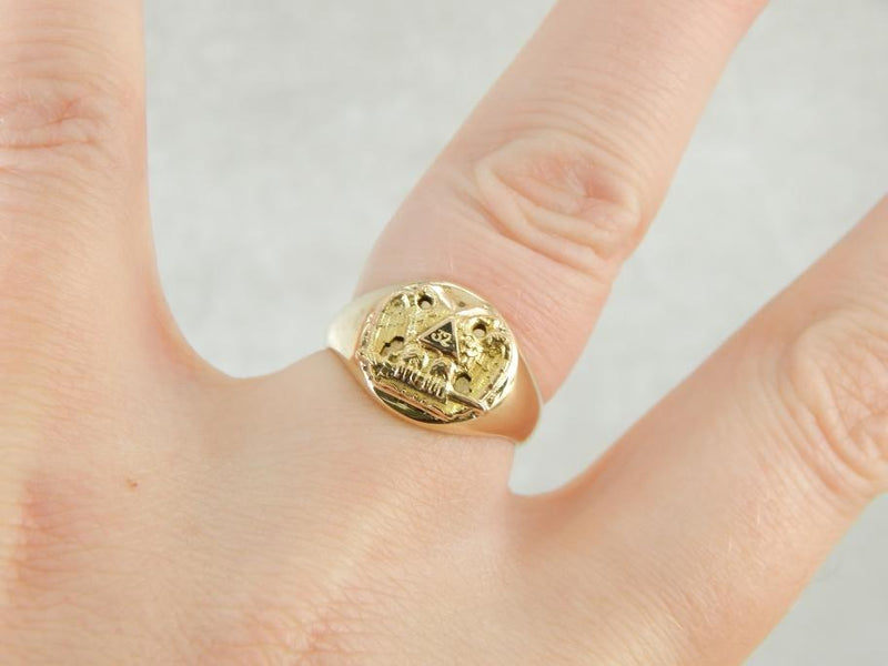 Antique Double Eagle Masonic Ring with 32 Mark - Market Square Jewelers